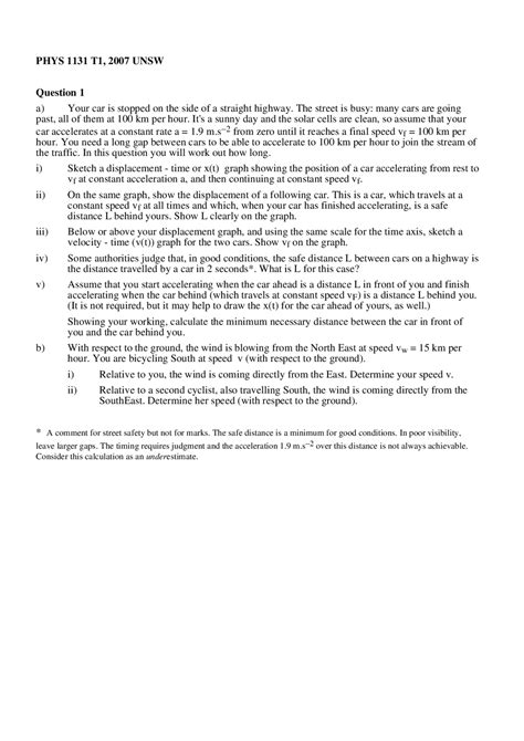 constant acceleration higher physics solved past paper docsity