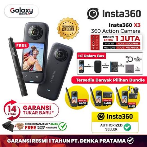 Promo Insta360 ONE X3 360 Action Camera Insta 360 ONE X 3 Garansi Resmi Standar Package Cicil
