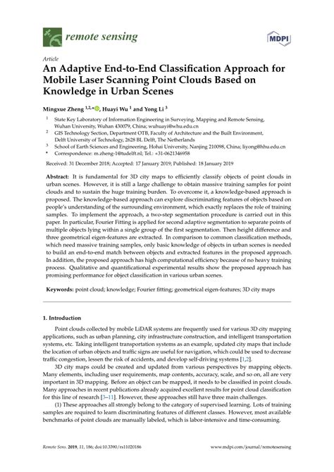 Pdf An Adaptive End To End Classification Approach For Mobile Laser Scanning Point Clouds