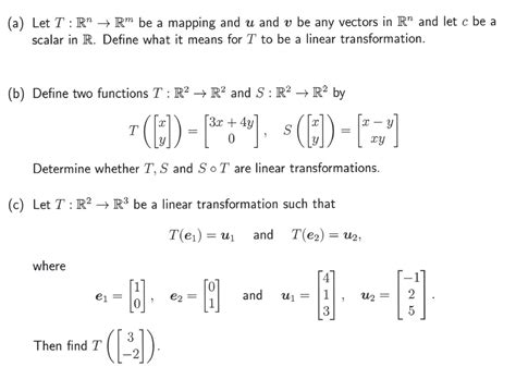 Solved a Let T RM Rº be a mapping and u and v be any Chegg