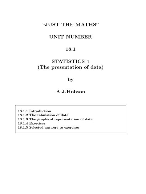 Lec 18 P 1 Pdf Histogram Statistics