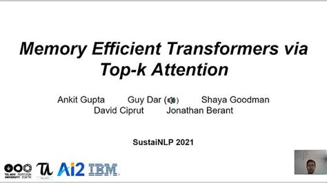 Memory Efficient Transformers Via Top K Attention Underline