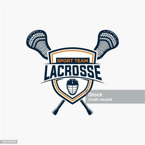 라크로스 팀 로고 템플릿입니다 스포츠 벡터 그래픽 그림입니다 라크로스에 대한 스톡 벡터 아트 및 기타 이미지 라크로스 벡터
