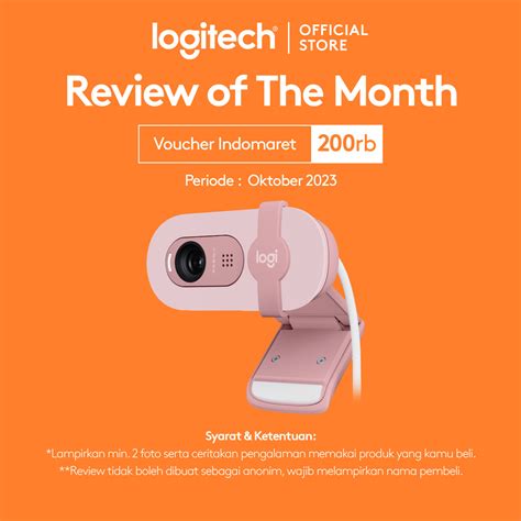 promo logitech brio 100 webcam full hd built in mic auto light