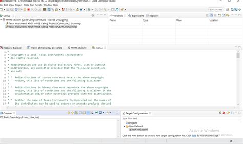 ccs iwr1642boost mmwave ccs project build fail and running binary fail