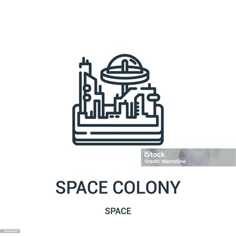 공간 컬렉션에서 공간 식민지 아이콘 벡터입니다 얇은 라인 공간 식민지 개요 아이콘 벡터 일러스트 레이 션입니다 과학에 대한 스톡 벡터 아트 및 기타 이미지 Istock