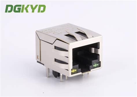 Surface Mount Shielded Right Angle Ethernet Rj45 Connector 100 Base Tx Y G Led