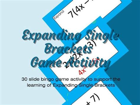 Expanding Single Brackets Algebra Maths Bingo Game Activity Teaching
