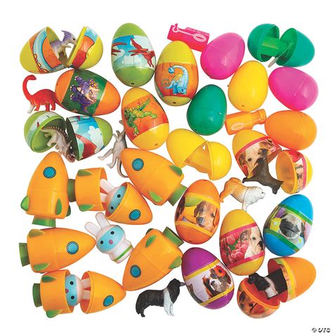 3 Bulk Toy Filled Plastic Easter Egg Assortment Fun Express