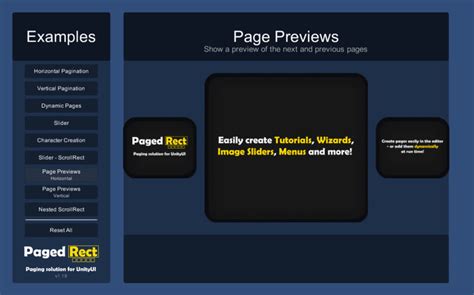 Pagedrect Paging Galleries And Menus For Unity Ui