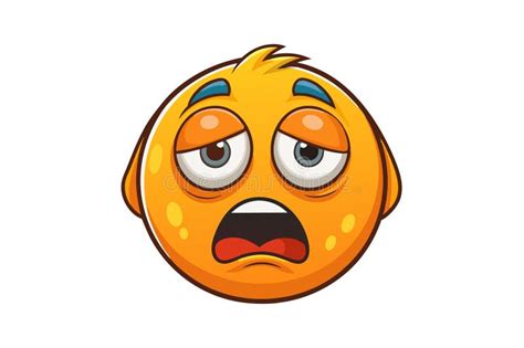Cartoon Weary Emoji Face With Droopy Eyes And Tired Expression