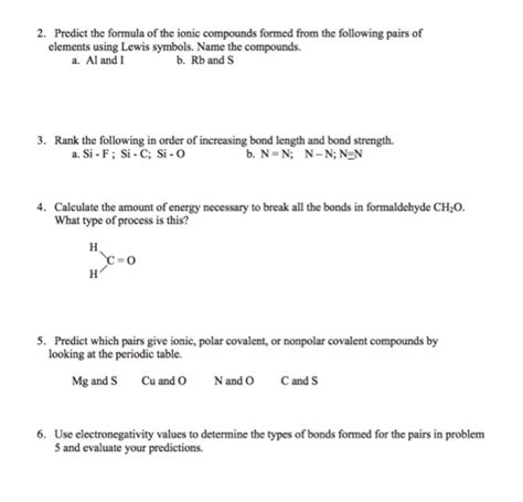 Solved 2. Predict the formula of the ionic compounds formed | Chegg.com