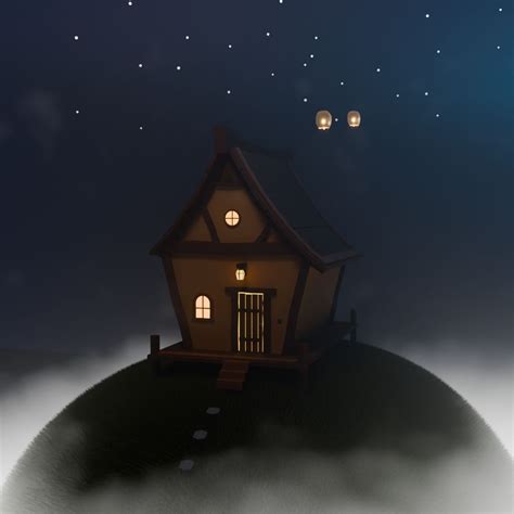 3dart Blender3d Lowpoly Nightscene Gameart 3dmodeling Lighting