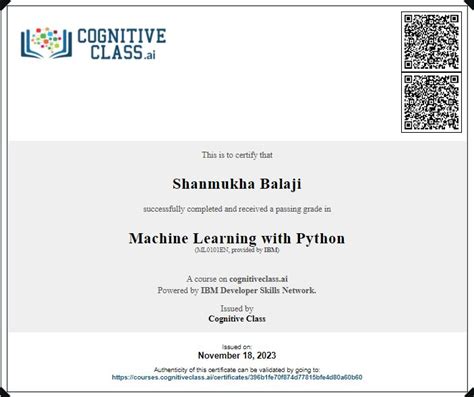 Shanmukha Balaji On Linkedin Machinelearning Python Datascience Certification Cognitiveclass