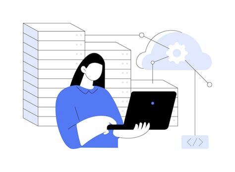 Premium Vector Cloud Architect Abstract Concept Vector Illustration Datacenter Worker With