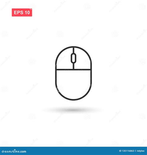 Computer Mouse Linear Icon Thin Line Illustration Contour Symbol Vector Isolated Outline