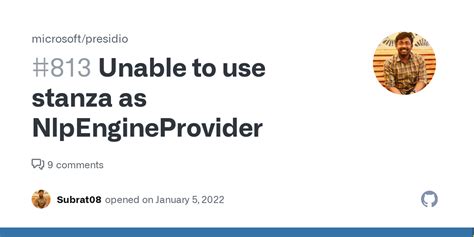 Unable To Use Stanza As Nlpengineprovider · Issue 813 · Microsoft Presidio · Github