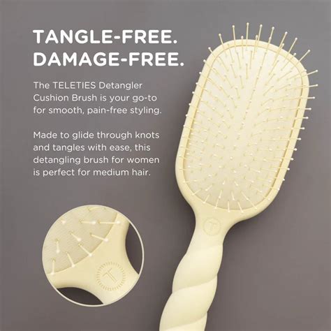 Teleties Detangler Brush Medium Hair Tan The Pink Pineapple 850