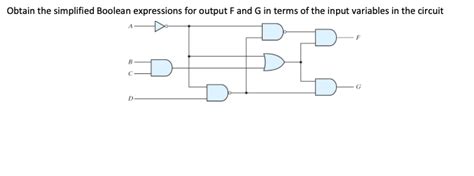 Solved Obtain The Simplified Boolean Expressions For Output