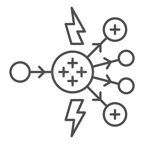 radioactive chain atom reaction thin line icon atomic energy concept