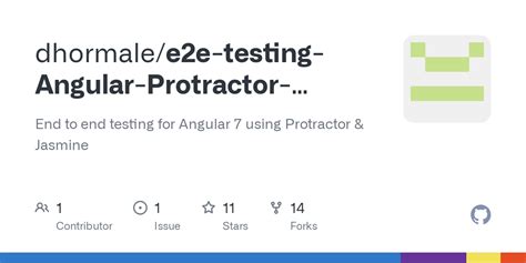Github Dhormalee2e Testing Angular Protractor Jasmine End To End