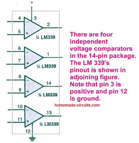 How To Make Ic Lm339 Circuits Homemade Circuit Projects Electronic Circuit Projects Circuit