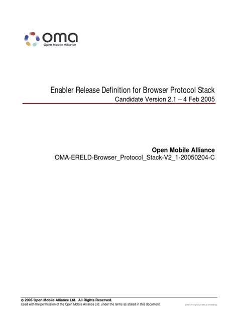 Oma Ereld Browser Protocol Stack V2 1 20050204 C Pdf Internet Protocol Suite