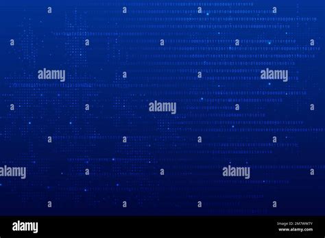Blue Data Technology Background Vector With Binary Code Stock Vector