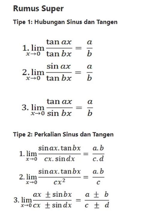 Memahami Rumus Limit Trigonometri Dan Contoh Pembahasan Soal Nasional
