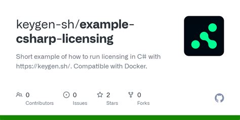 Github Keygen Shexample Csharp Licensing Short Example Of How To