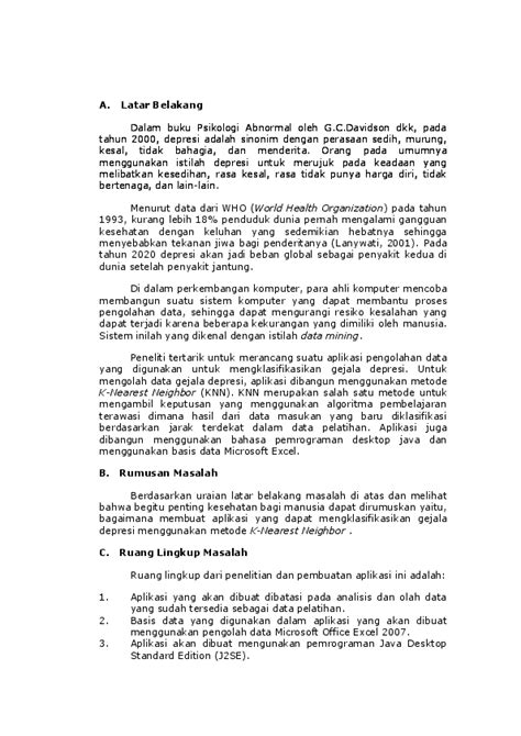 pdf aplikasi data mining metode k nearest neighbor untuk
