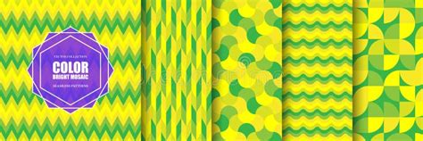 Collection Of Vector Seamless Colorful Patterns Bright Abstract Repeatable Backgrounds Stock