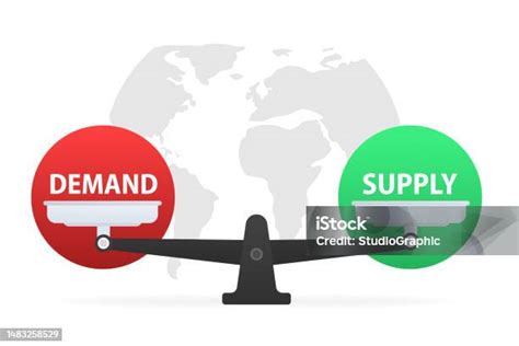 규모의 수요와 공급의 균형 사업 개념입니다 높은 수요와 낮은 공급을 보여주는 중량 규모의 수요와 공급 벡터 그림 가격에 대한 스톡 벡터 아트 및 기타 이미지 Istock