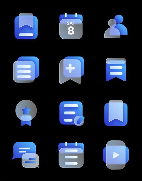 Glassmorphism Icon Set On Behance Glassmorphism Icon Set On Behance