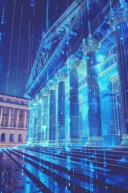 futuristic transformation of buildings through digital coding premium