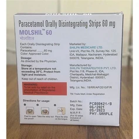 Molshil Paracetamol Orally Disintegrating Strips At Rs 75box In Hyderabad