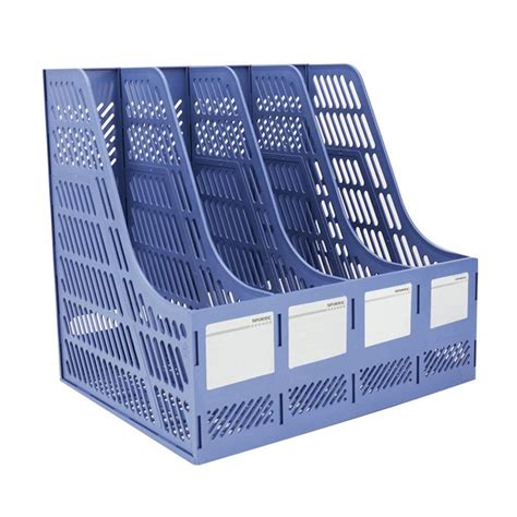 Ebofab Compartments Plastic File Rack Office Desk Organizer Book Sorter Storage Rack Desktop