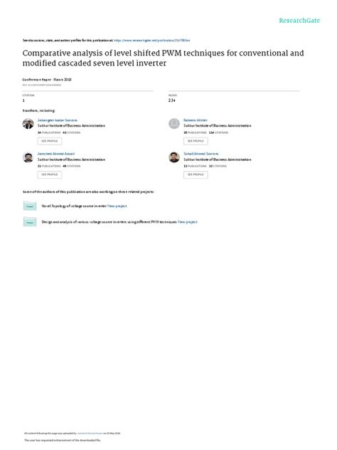 Comparative Analysis Of Level Shifted Pwm Techniques For Conventional And Modified Cascaded