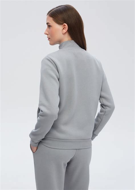 Світшот тринитка утеплена на блискавці сірий