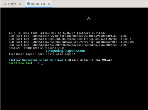 install flatcar container linux in vmware workstation computingforgeeks