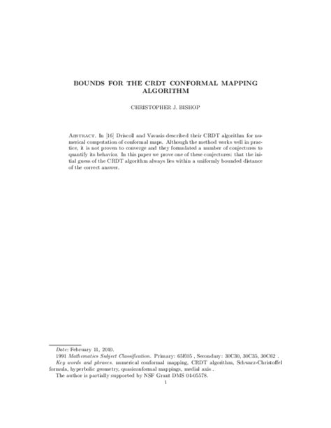 Pdf Bounds For The Crdt Conformal Mapping Algorithm
