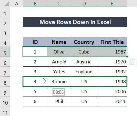 How To Move Rows In Excel Swap Rows In Excel Earn And Excel