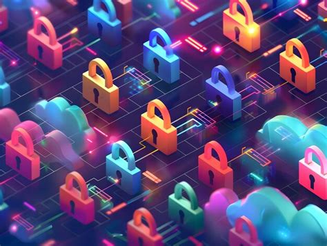Futuristic Digital Locks Grid Forming A Cybersecurity Protection System With Holographic Data