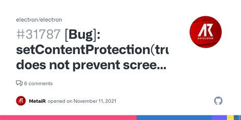 [bug] Setcontentprotection True Does Not Prevent Screen Captures On Macos · Issue 31787