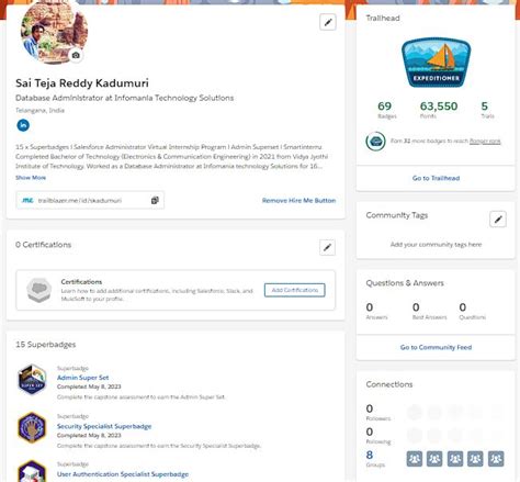 Sai Teja Reddy Kadumuri On Linkedin Smartinternz Salesforce Aicte Skilledonsalesforce