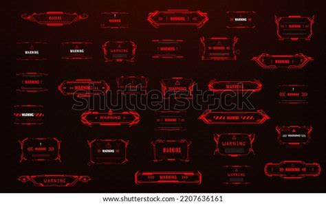 Hud Danger Warning Red Interface Frames Stock Vector Royalty Free 2207636161 Shutterstock