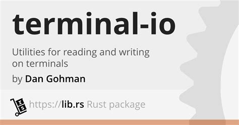 终端 I O Rust 的命令行界面 Lib rs