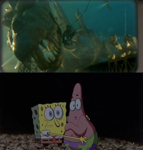Spongebob And Patrick See Skeleton 1954 Godzilla By Mnstrfrc On Deviantart