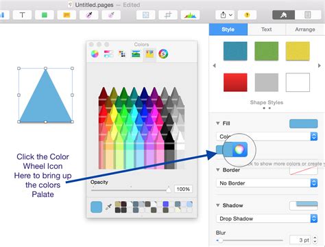 Macos Choose Custom Colour For Shape Fill In Pages 52 Ask Different