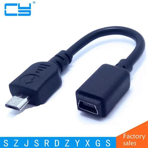 Short Straight Mini Usb Female To Micro Usb Male Cable Adapter For Mobile Phones And Tablet In